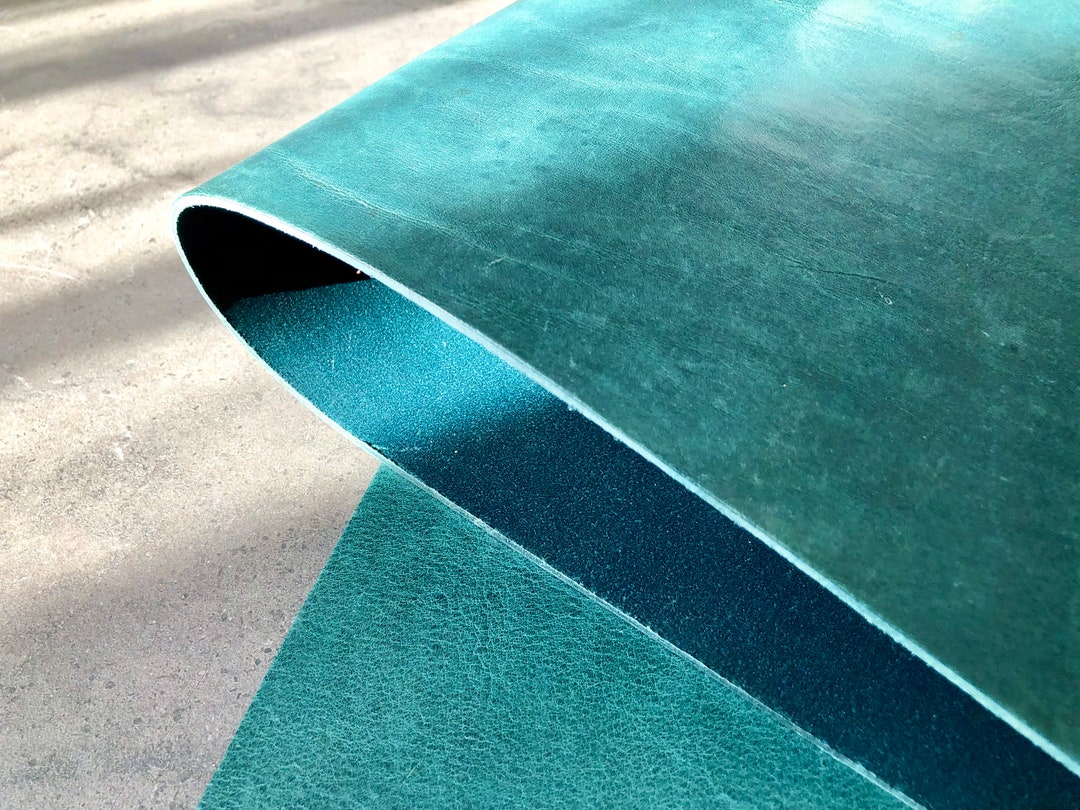 Ocean Blue Full Grain Italian Leather 12x24, Thick Leather for Crafts ...
