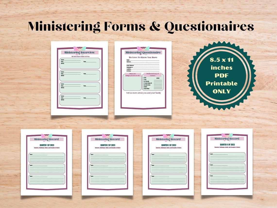 LDS RS Ministering Interview Form, Questionnaire, Report for Relief ...