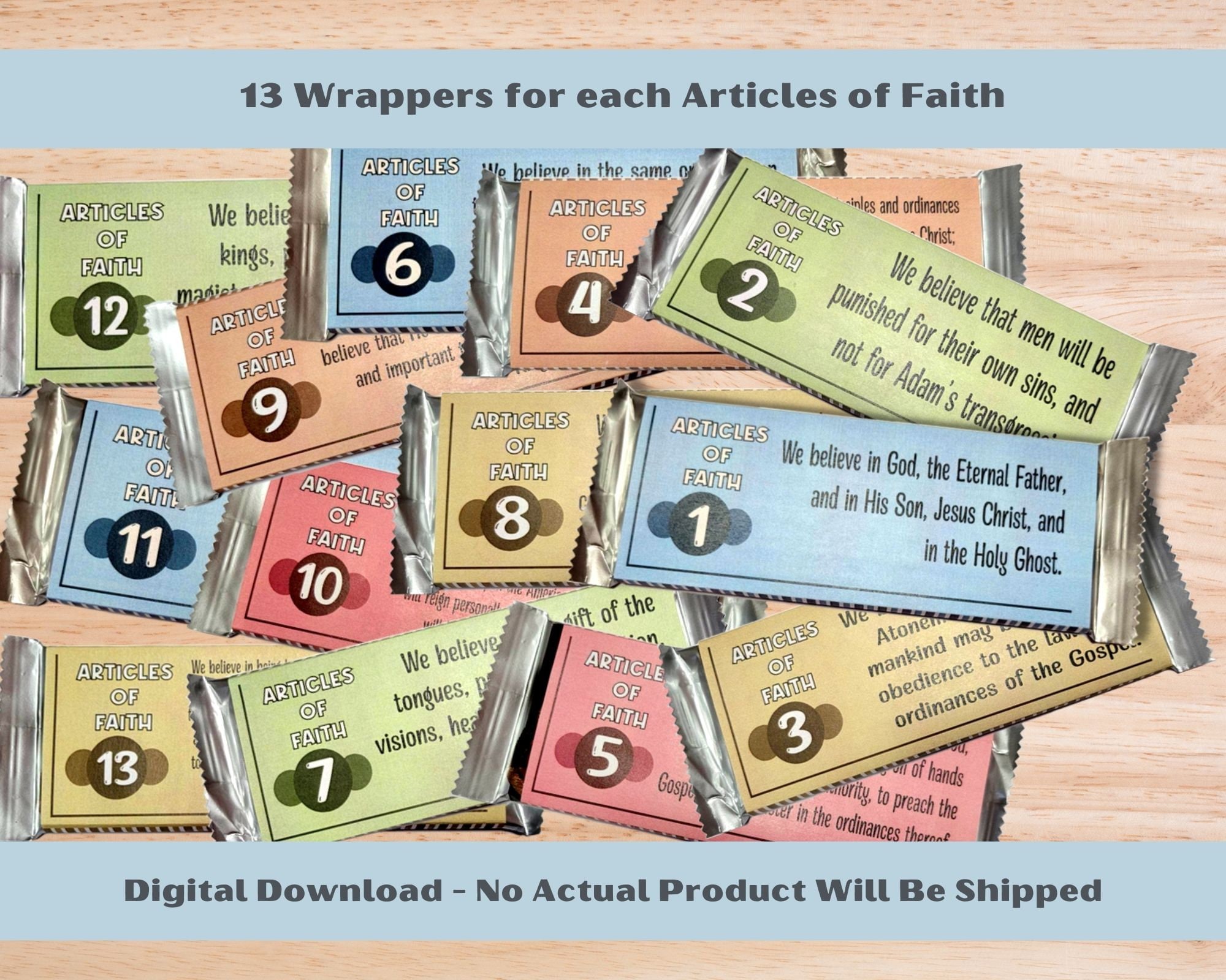 LDS Articles of Faith Motivation Give Away Chocolate Bar Wrapper for ...