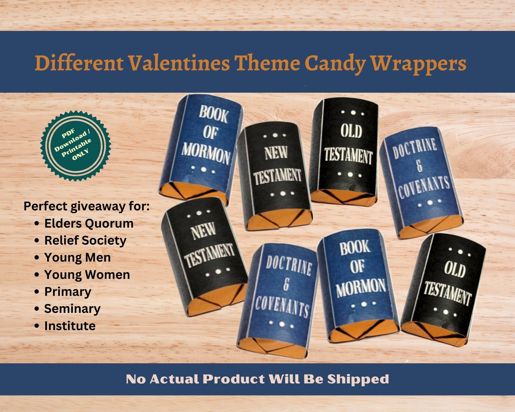 LDS Scripture Set Nuggets Wrappers With Tray and Bag Toppers. Perfect ...