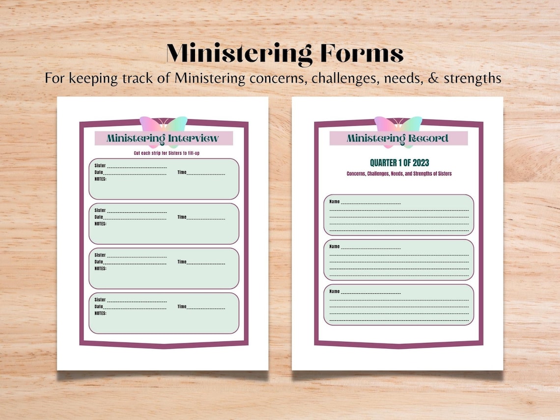 LDS RS Ministering Interview Form, Questionnaire, Report for Relief ...