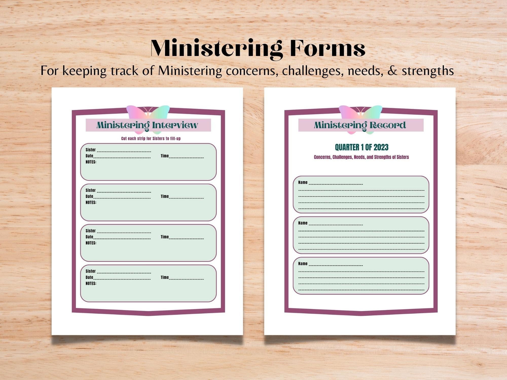 LDS RS Ministering Interview Form, Questionnaire, Report for Relief ...