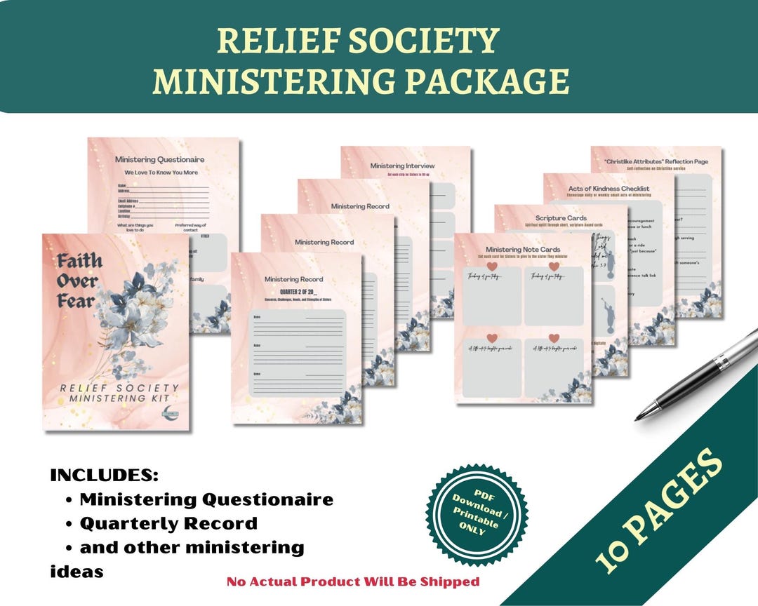 LDS Relief Society Ministering Bundle | Printable Checklist, Gift Tags ...