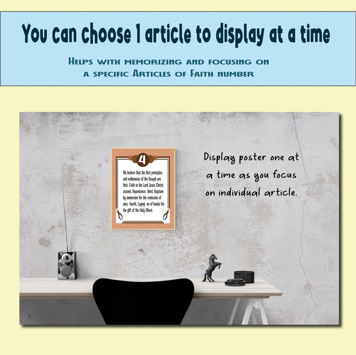 LDS 13 Articles of Faith 8.5 by 11 Digital Printable Individual Posters ...