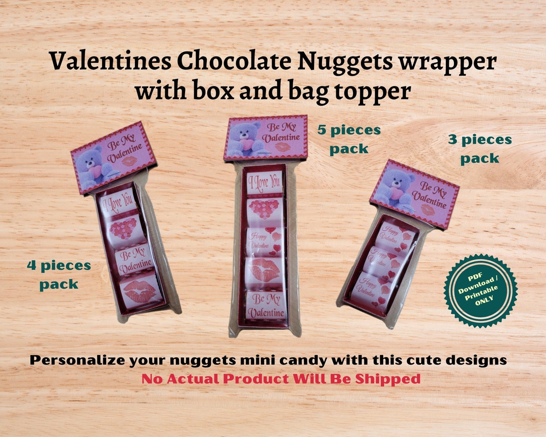 Valentines Candy Wrapper, Box Template, Bag Topper (digital Download ...