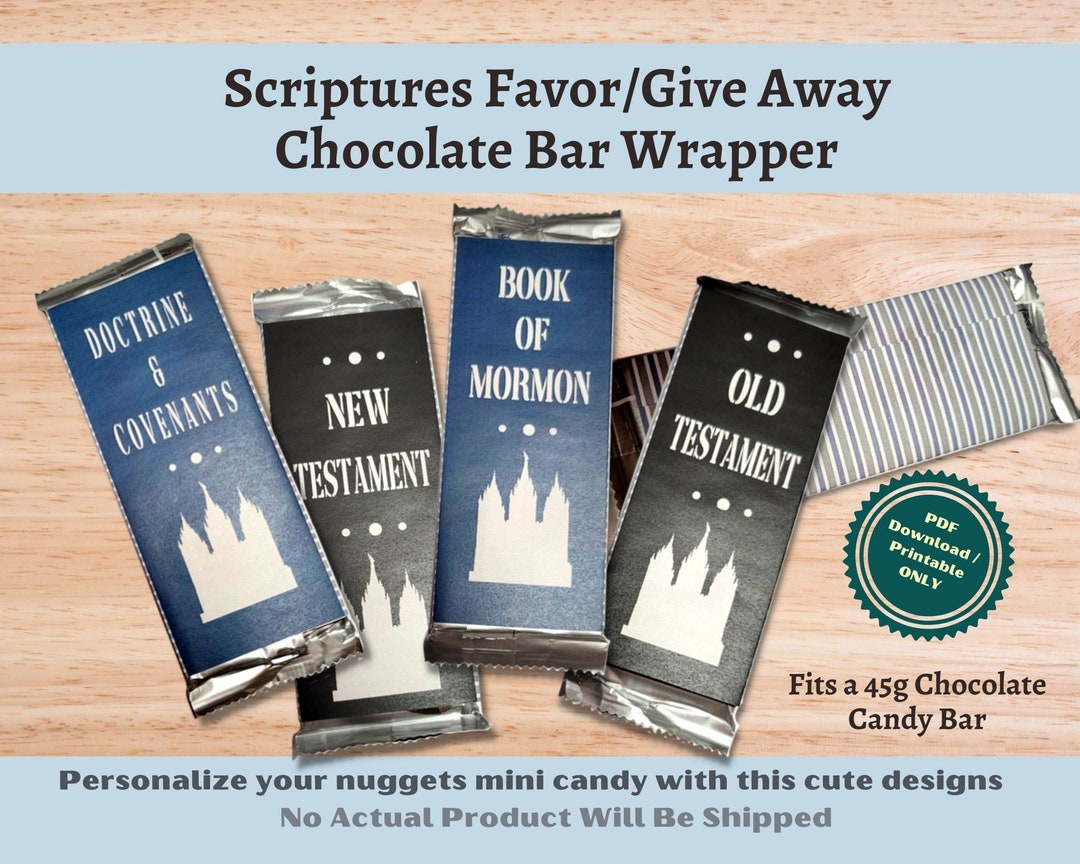 LDS 4 Scriptures Motivation Give Away Chocolate Bar Wrapper for 45g ...