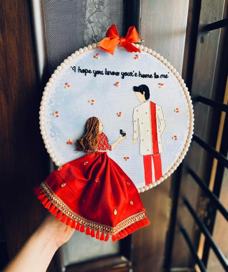 Wedding Hoop, Wedding Gift, Girl Proposal, Embroidery, Fabric Painting ...