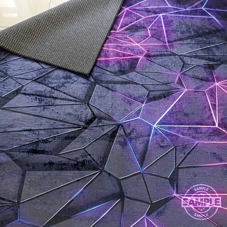 Gamer Rug Cool Neon Hexagons Rug Gaming Decor Gaming Rug - Etsy
