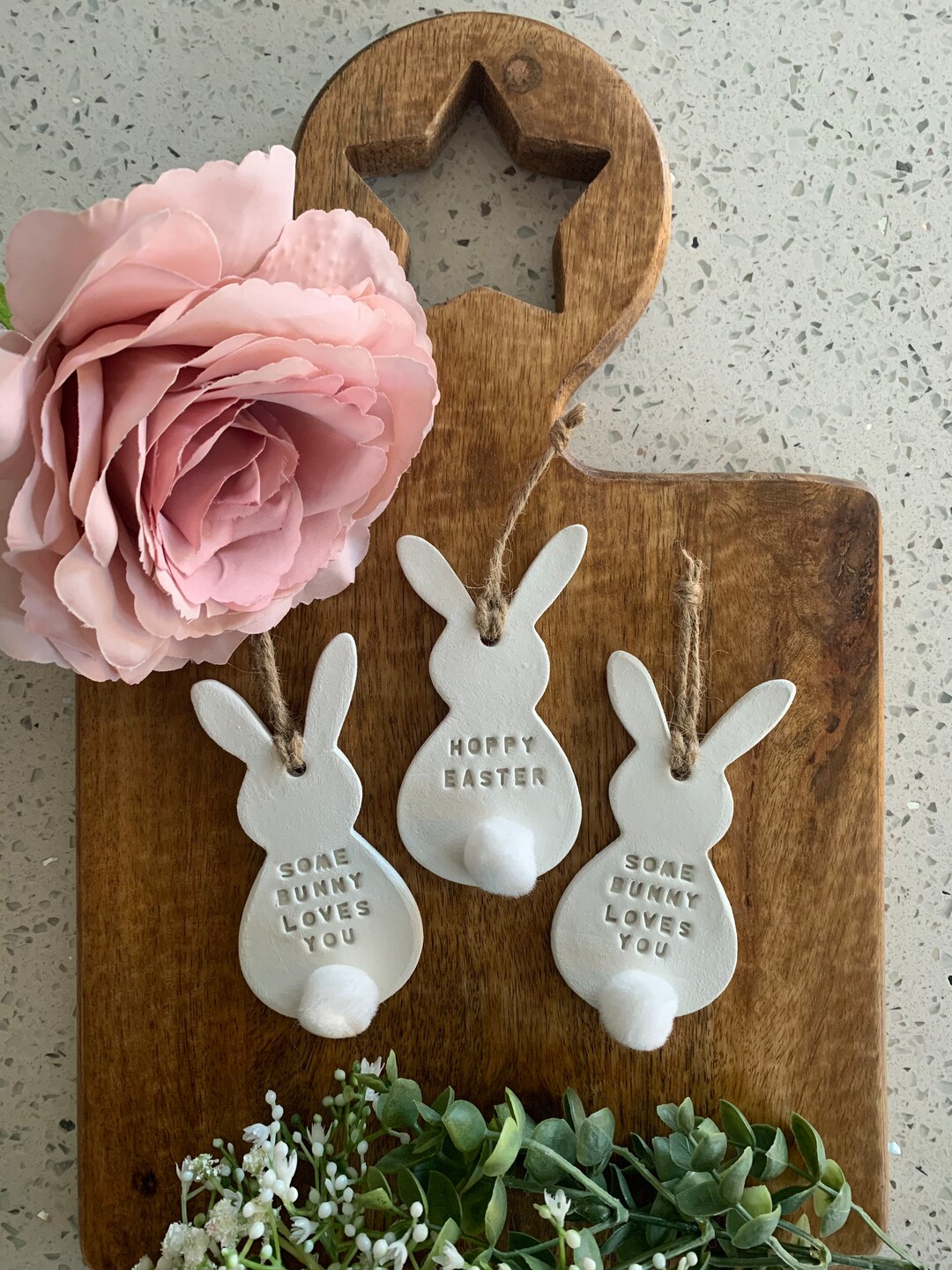 Personalised Bunny Rabbit Decoration Hanging, Ornament, Clay, Some ...