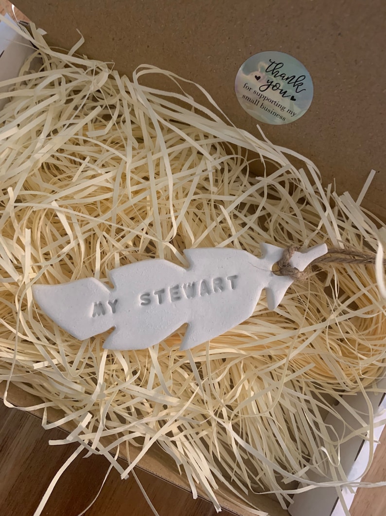 Feather Hanging Clay Sign Decoration Ornament. Lost One - Etsy UK