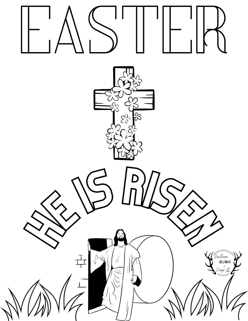 Easter Jesus Coloring Page - Etsy