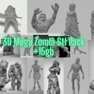 3D Mega Zombie Stl Pack,skeleton Warrior Stl File Models for 3D Print ...