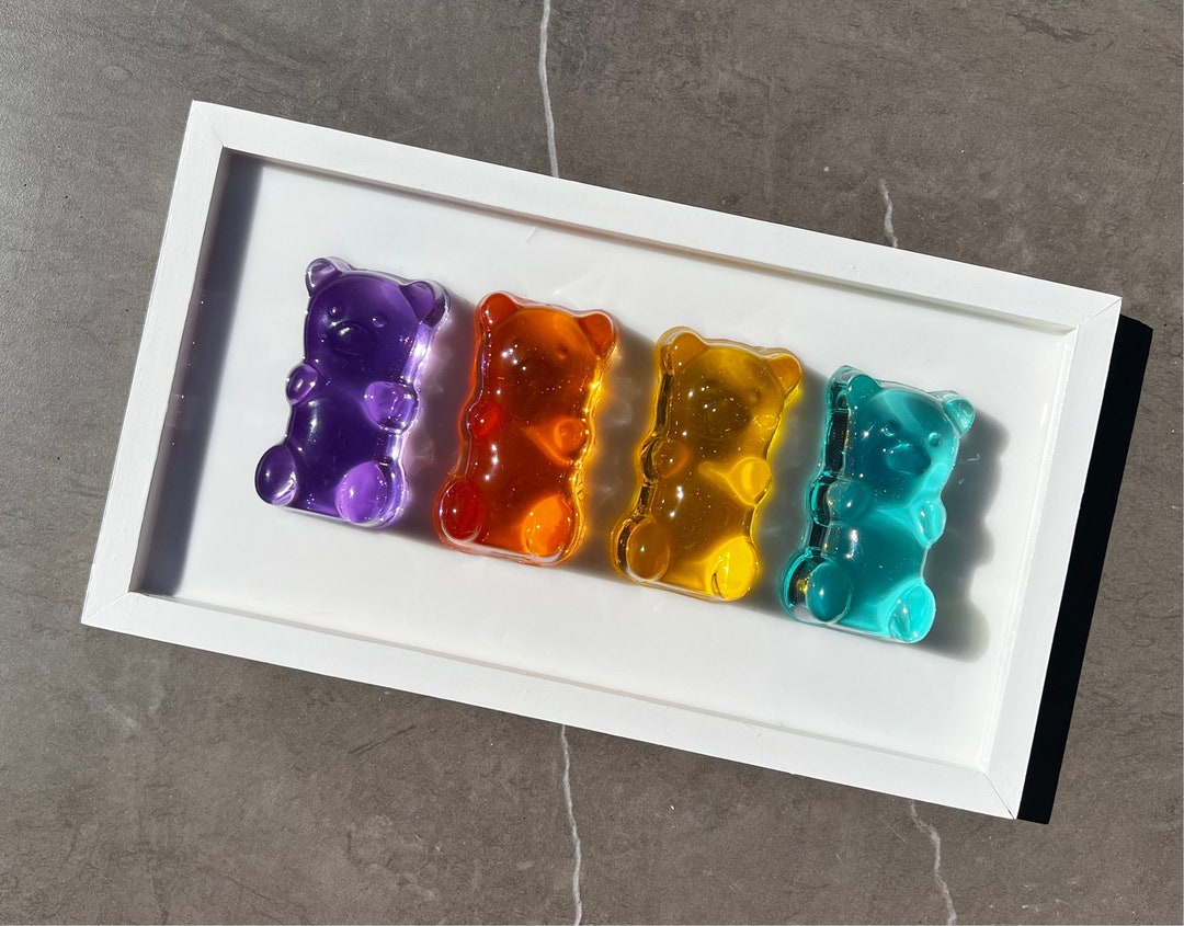 Gummy Bear Resin Wall Art, 3D Resin Art, Pop Art Quirky Decor, Wall ...