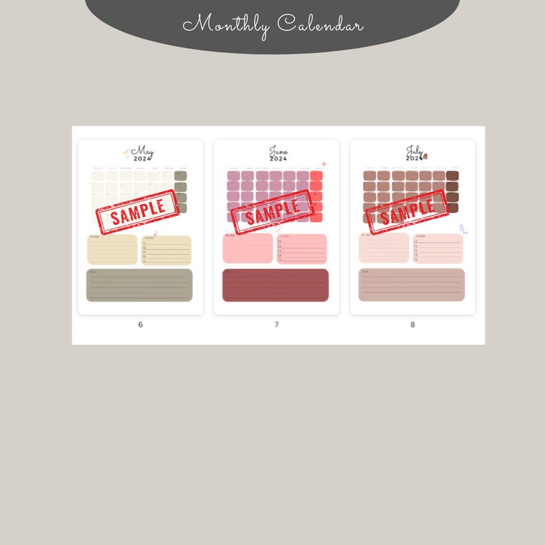 Colorful Digital 2024 Calendar 2024 Printable Calendar 2024 year ...