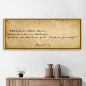 Trust in the Lord Sign - Proverbs 3:5 Bible Verse Canvas - Etsy