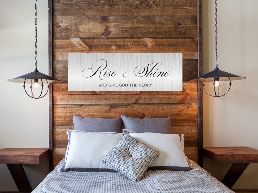 Rise and Shine Sign | Christian Wall Art for Bedroom | Motivational ...