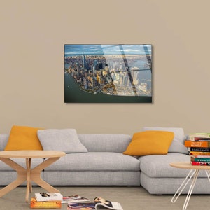 Mega Glass Wall Art - Manhattan Cityscape Print, Cityscape Scenery ...