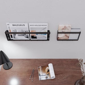 Wall Magazine Rack, Wall Mount Magazine Holder, Newspaper Rack, Book ...
