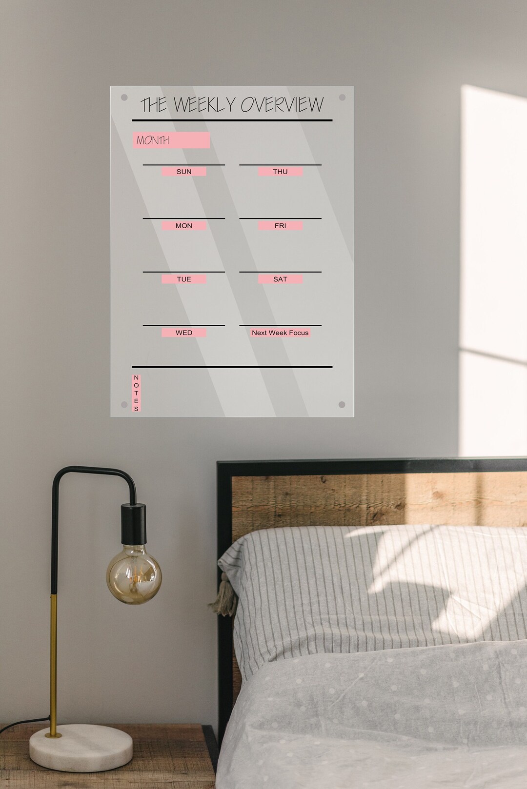 Personalized Acrylic Weekly Wall Planner, Dry Erase Board - Etsy
