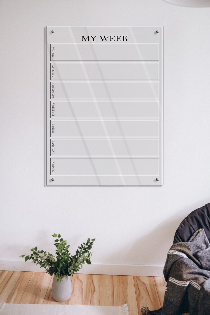Acrylic Weekly Planner, Personalized Planner, Dry Erase Weekly Calendar ...