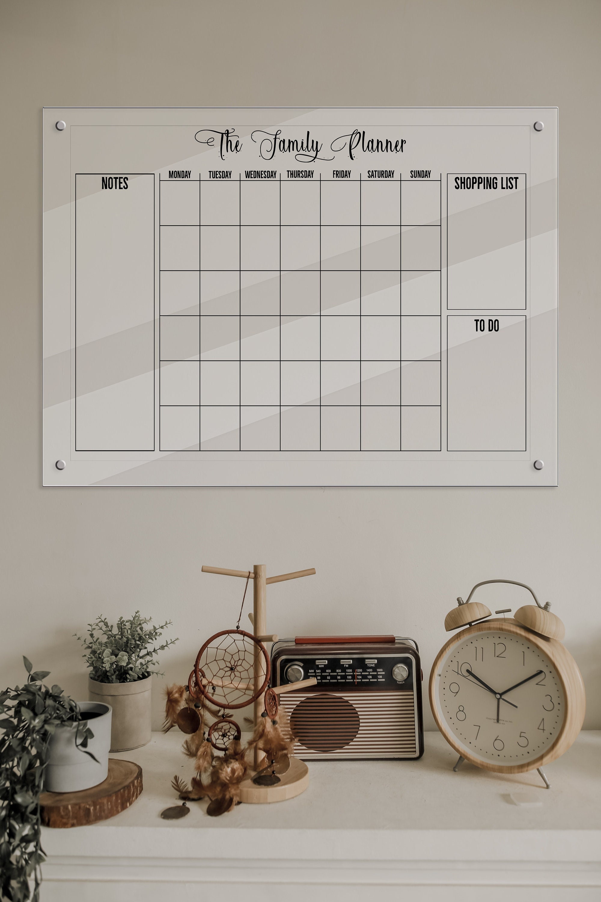 Acrylic Family Planner, Personalized Planner, Monthly and Weekly Wall ...