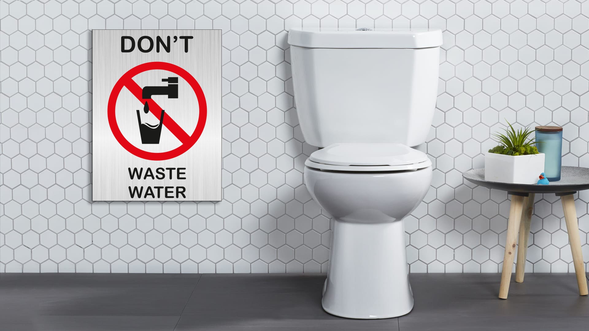 Don't Waste Water Sign - Customizable Aluminum Eco-friendly Sign - Etsy