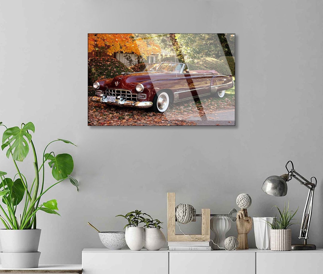 Retro Vintage Cars Glass Wall Art - Large Modern Print, Eye-catching ...