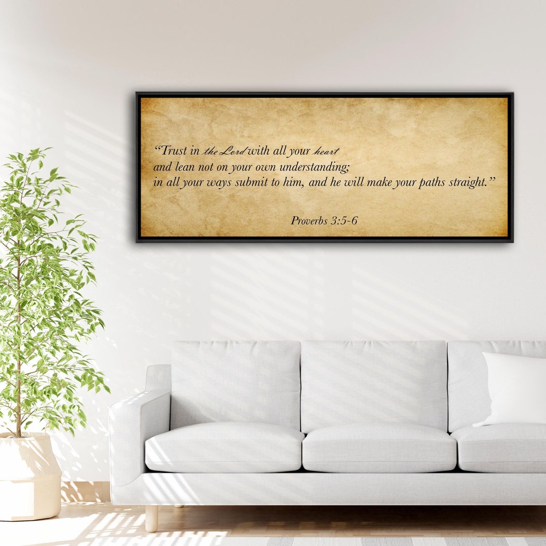 Trust in the Lord Sign - Christian Bible Verse Art, Proverbs 3:5 Decor ...