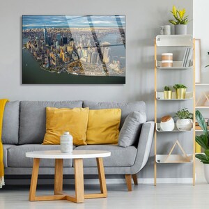 Mega Glass Wall Art - Manhattan Cityscape Print, Cityscape Scenery ...