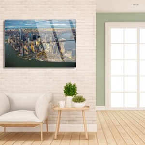 Mega Glass Wall Art - Manhattan Cityscape Print, Cityscape Scenery ...
