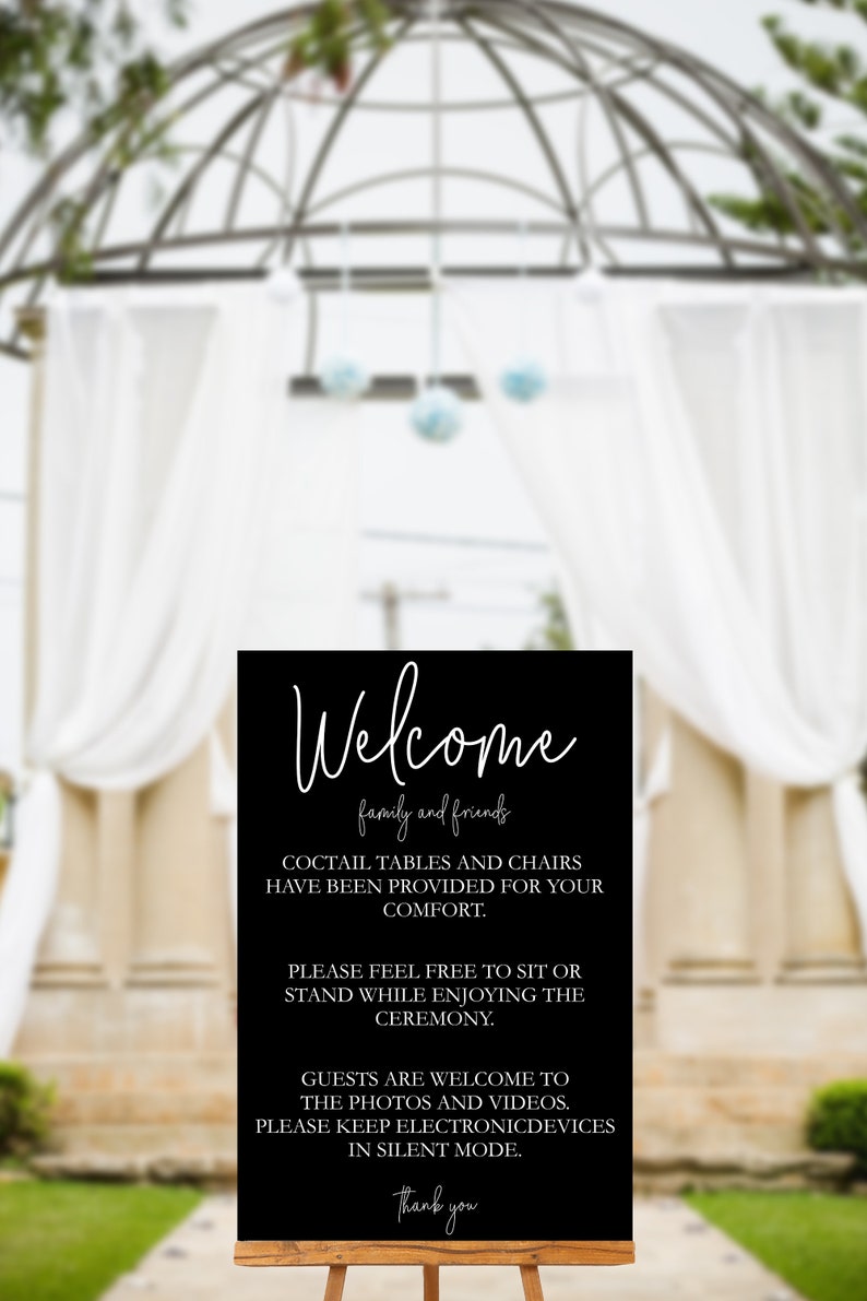 Black Acrylic Welcome Sign Black Wedding Sign Customize - Etsy