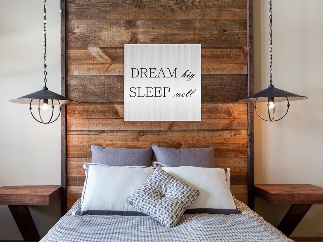 Dream Big Sleep Well Wall Signs | Bedroom Decor, Funny Above Bed Sign ...