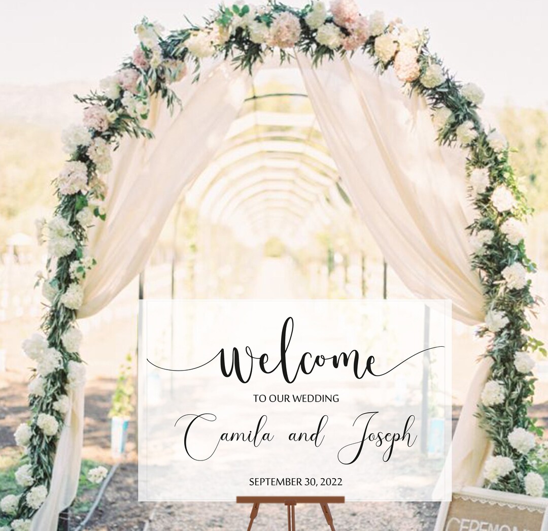 25% OFF Wedding Welcome Sign, Clear Acrylic Wedding Sign, Modern ...