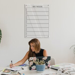Acrylic Weekly Planner, Personalized Planner, Dry Erase Weekly Calendar ...