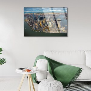 Mega Glass Wall Art - Manhattan Cityscape Print, Cityscape Scenery ...