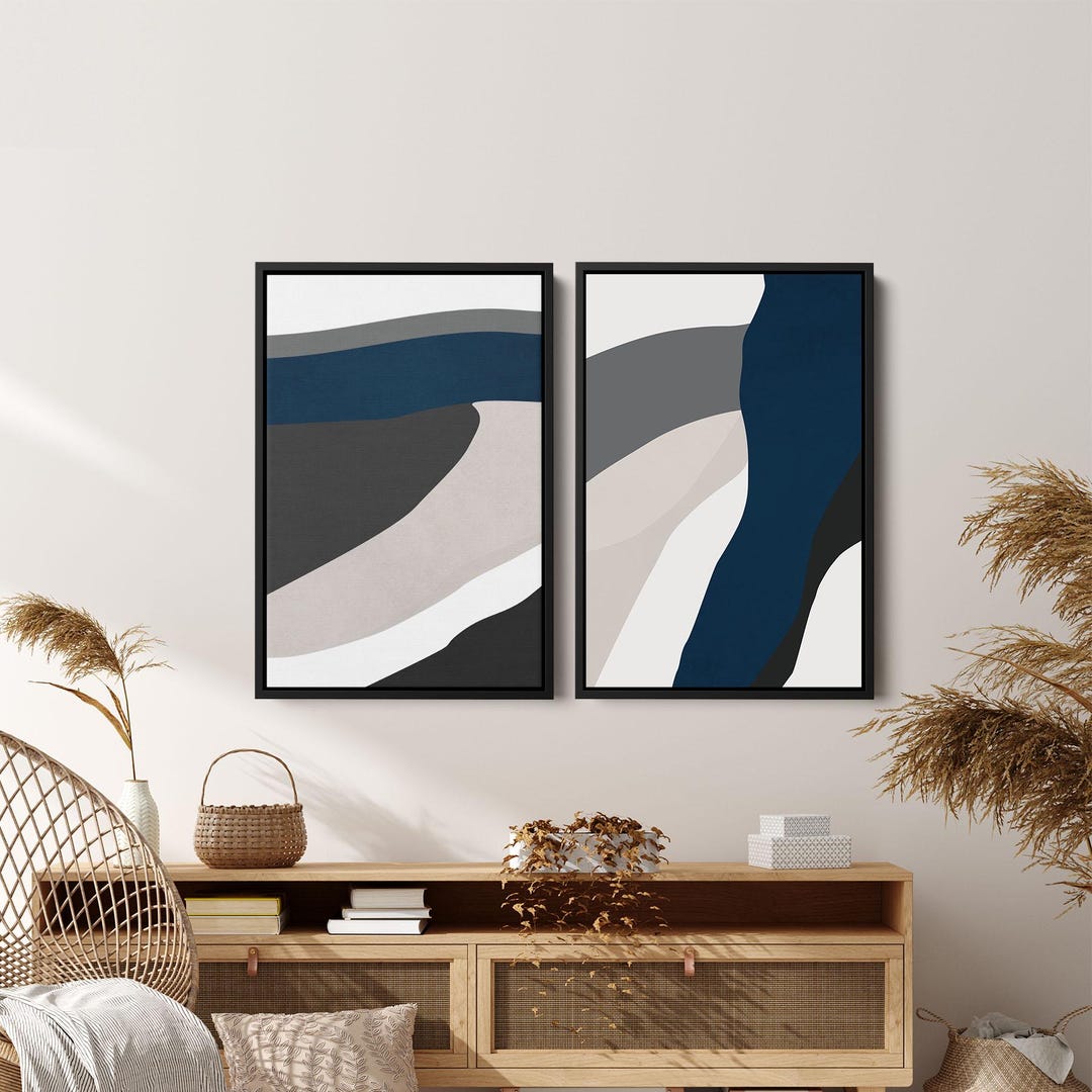 2 Piece Earthy Abstract Painting Wall Art | Neutral Abstract Wall Art ...