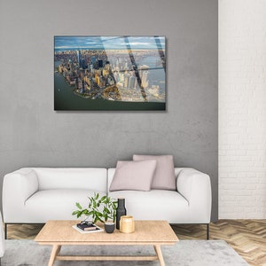 Mega Glass Wall Art - Manhattan Cityscape Print, Cityscape Scenery ...