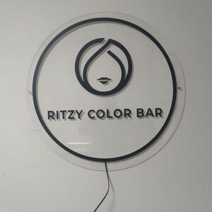 Business Neon Light Mirror Logo Sign ,acrylic Custom Logo Design,office ...