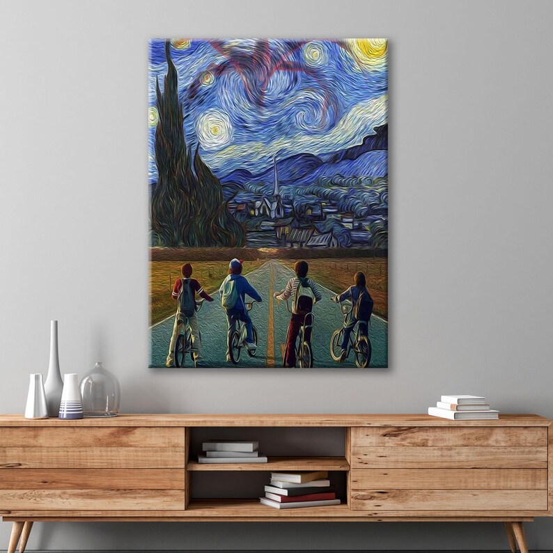 Stranger Things Van Gogh Style Canvas Print | Unique Wall Art - Etsy