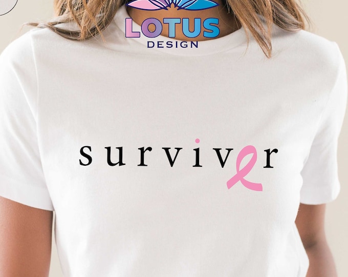 Survivor T-shirt,breast Cancer Survivor Shirt,pink Ribbon Tee,cancer Ribbon Shirt,breast Cancer ...