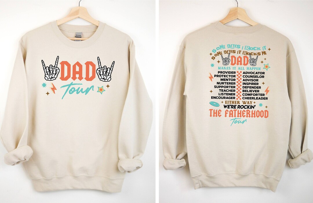Dad Tour Sweatshirt, Fatherhood Tour Hoodie, Dad 2 Sided Shirt, Fathers ...