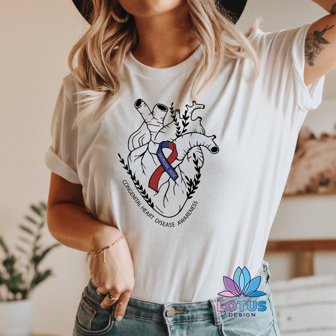 Congenital Heart Disease T-shirt, Custom Heart Disease Tee, Heart ...