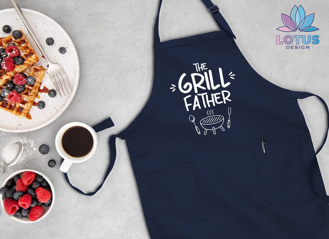 The Grill Father Apron, Father's Day Gift, BBQ Apron for Dad, Funny ...