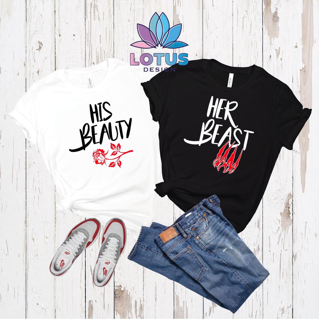 Her Beast His Beauty T-shirt, Beauty and the Beast T-shirt, Disney ...
