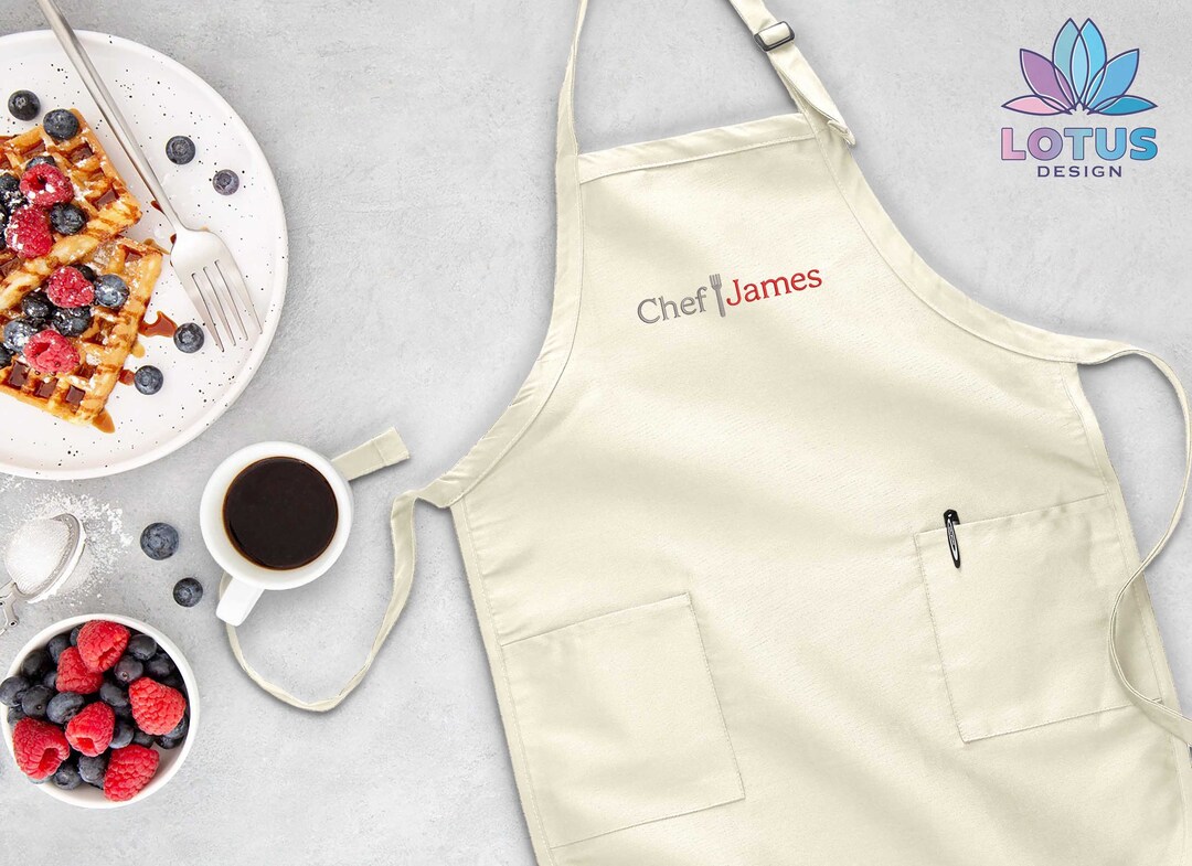 Custom Embroidered Apron, Chef Name Apron, Personalized Chef Apron ...