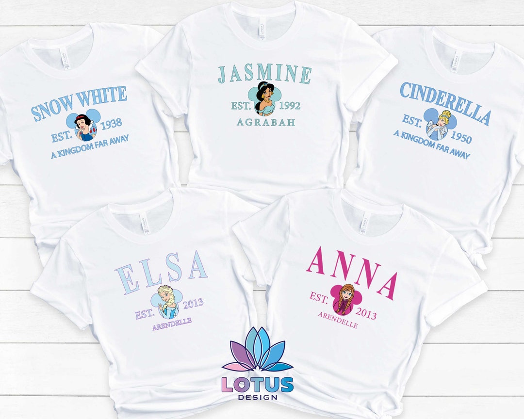 Princess T-shirt, Disney Princess Group T-shirt, Girls Disney T-shirt ...