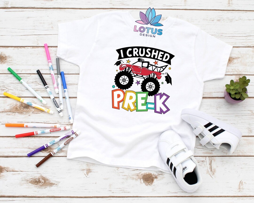 I Crushed Pre-k T-shirt, , Preschool Boys Girls T-shirt, Kindergarten T ...