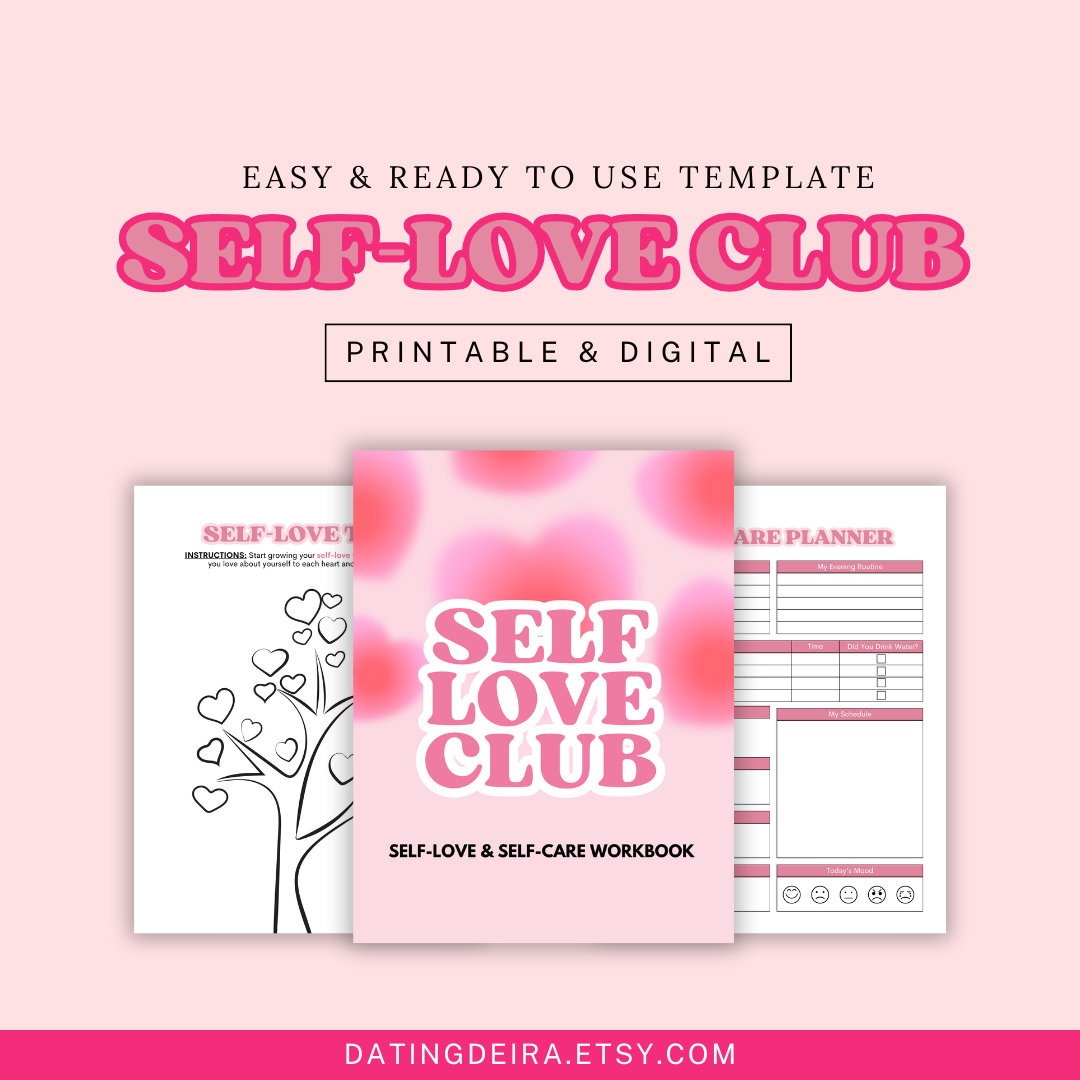 Self Love Club Workbook | Self-love Exercises | Self-care Workbook ...