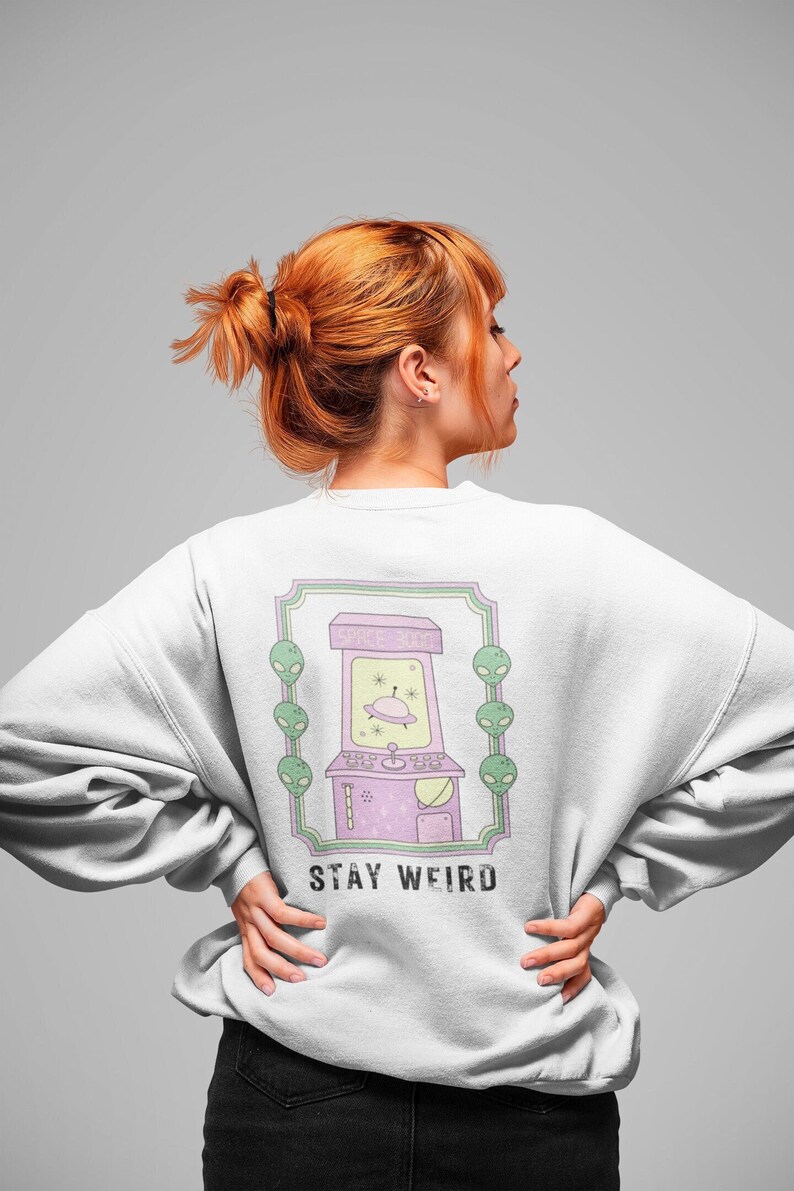 Stay Weird Alien weirdcore Clothing Pullover Sweatshirt - Etsy