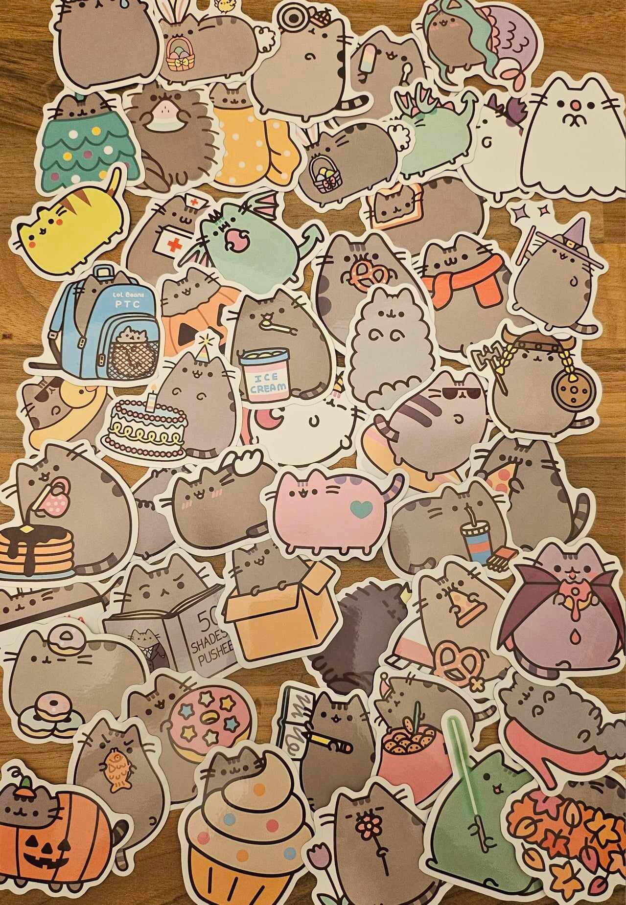 Cute Pusheen Cat Stickers / Fun Sticker Packs / Cute Cartoon Stickers ...